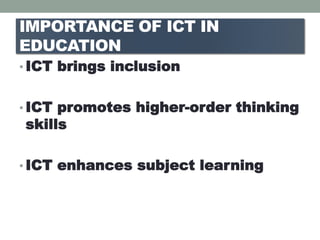 CONCEPT AND IMPORTANCE OF ICT IN EDUCATION.pptx