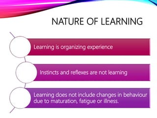 Concept and Nature of Learning | PPTX | Educational Assessment | Education