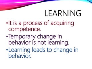 Concept and Nature of Learning | PPTX | Educational Assessment | Education