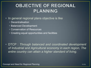 Concept and need for regional planning | PPTX