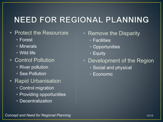 Concept and need for regional planning | PPTX