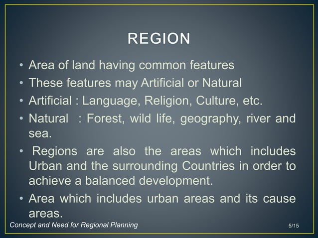 Concept and need for regional planning | PPTX
