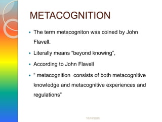 Concept and phases of meta cognition (1) | PPTX | Educational ...