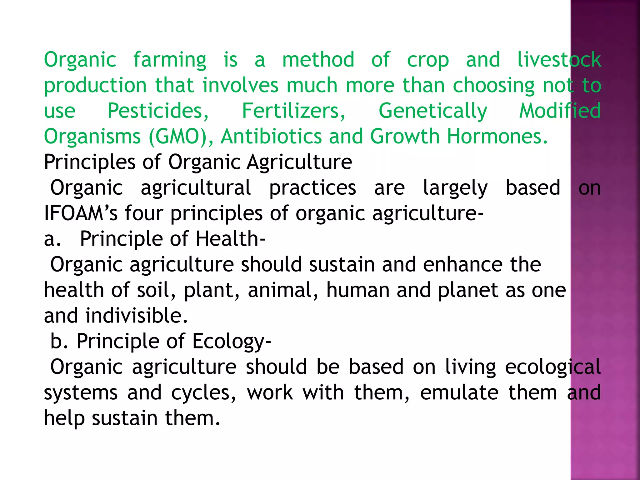 Concept and principles of organic farming technology | PPTX