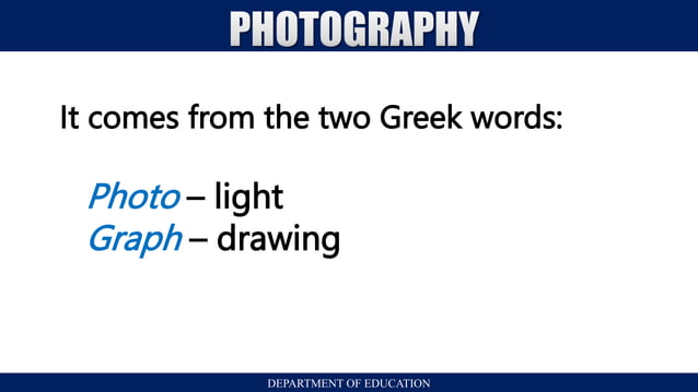 Concept and Principles of Photography.pptx | Photography | Arts and Crafts