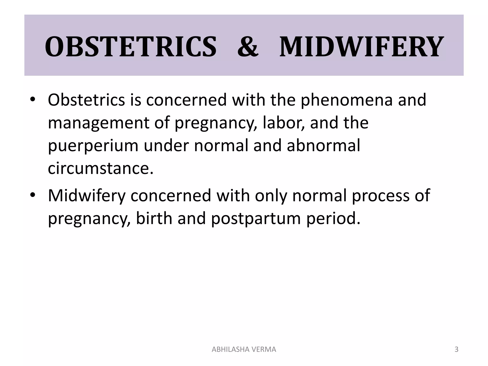 Concept and historical prespective of miwifery | PPTX