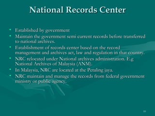 Concept and terminology of records center and management | PPT