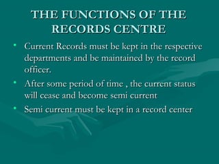 Concept and terminology of records center and management | PPT
