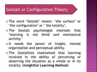 Concept and theories of learning | PPTX | Science