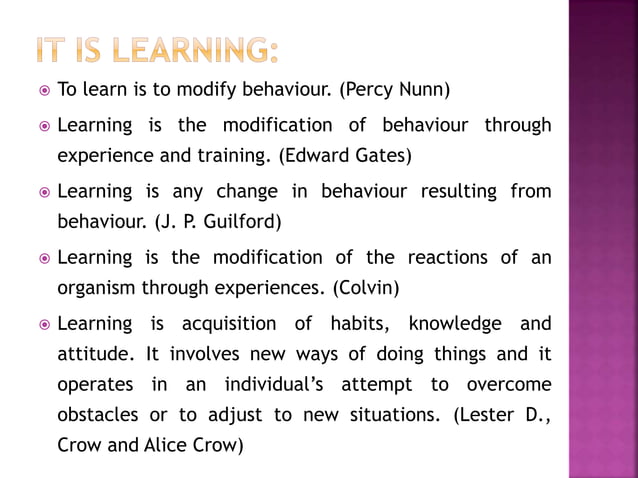 Concept and theories of learning | PPTX