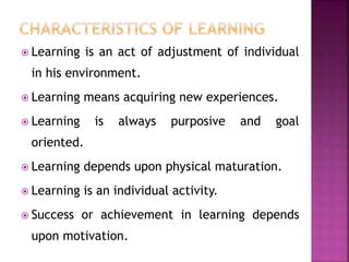 Concept and theories of learning | PPTX | Science