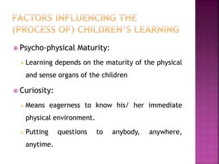 Concept and theories of learning | PPTX