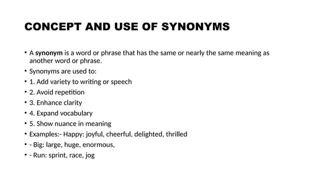 CONCEPT AND USE OF SYNONYMS(1).p