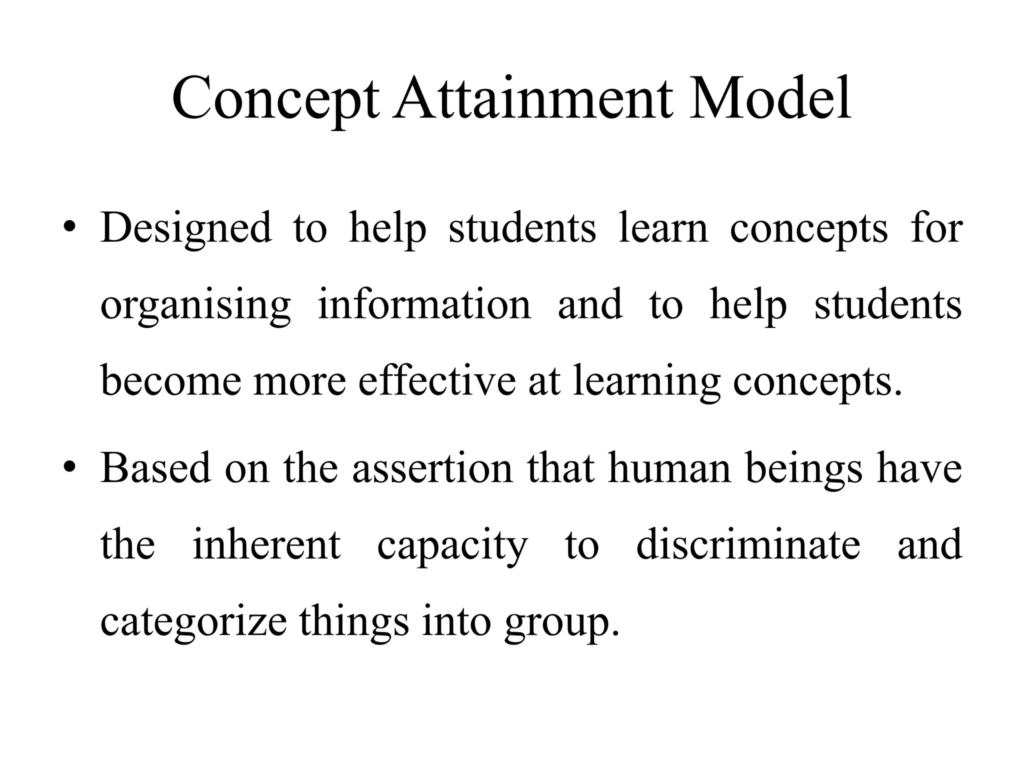 Concept attainment model | PPTX