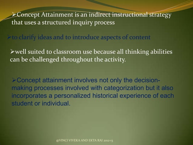 Concept attainment strategy | PPTX
