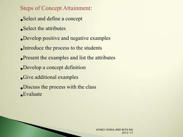 Concept attainment strategy | PPTX