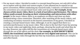 WHY I CHOSE A CONCEPT-BASED MUSIC VIDEO | PPTX