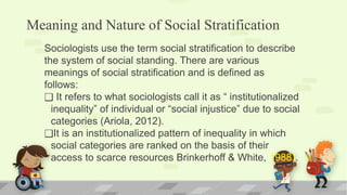 CONCEPT, CHARACTERISTICS AND FORMS OF STRATIFICATION SYSTEMS USING ...