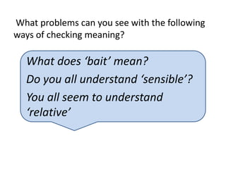 Concept checking for vocabulary short | PPT