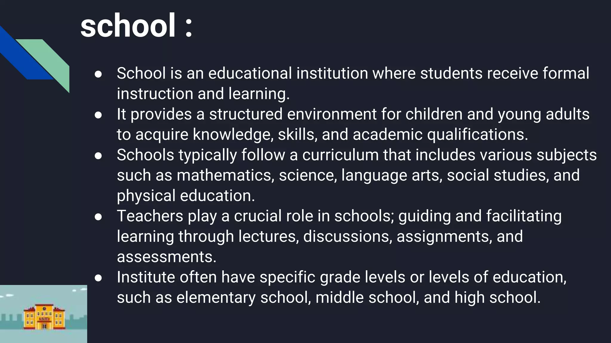 Concept defined school mapping, educational mapping, school plant ...