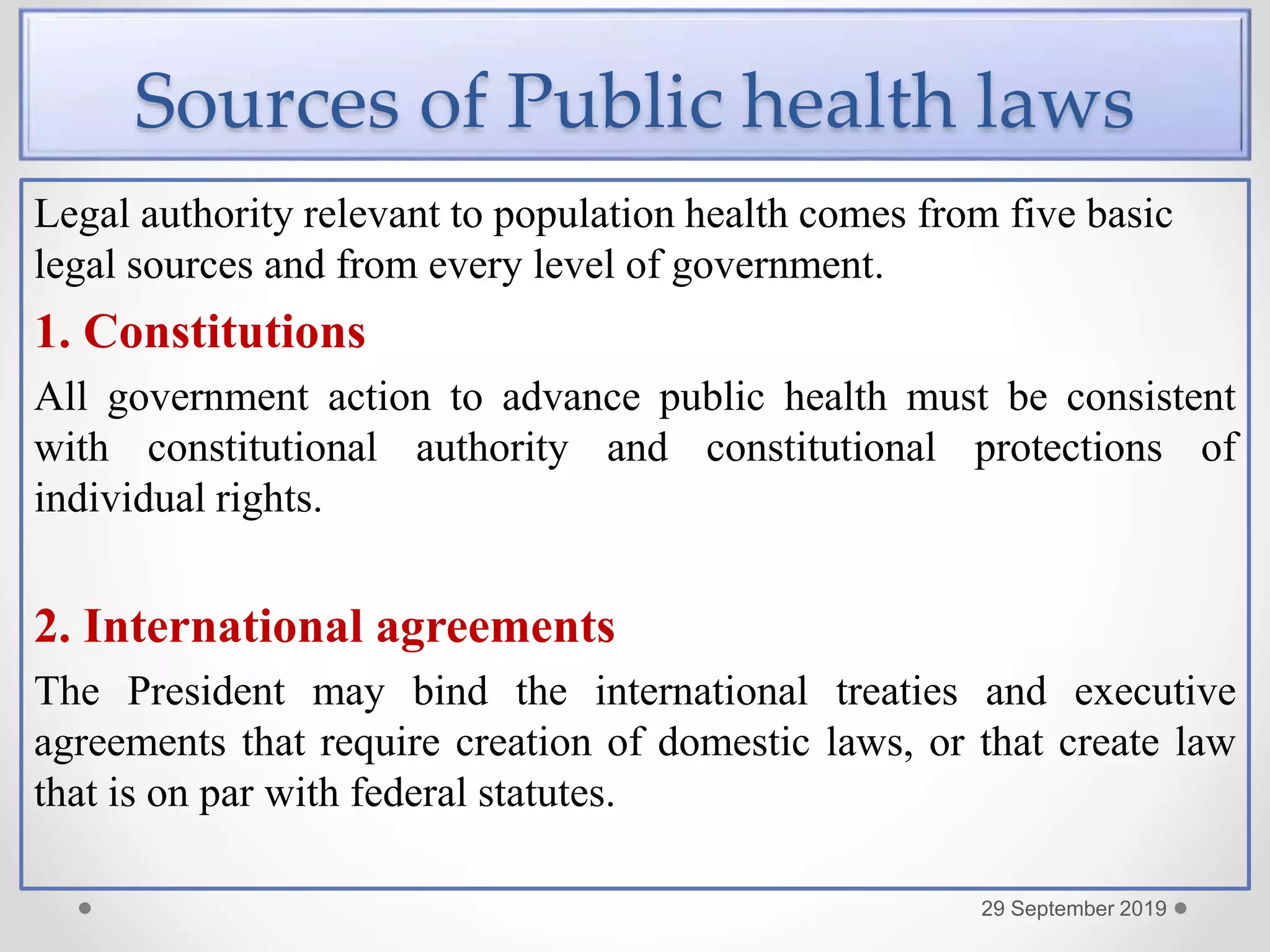 Concept, definition of public health laws | PPTX