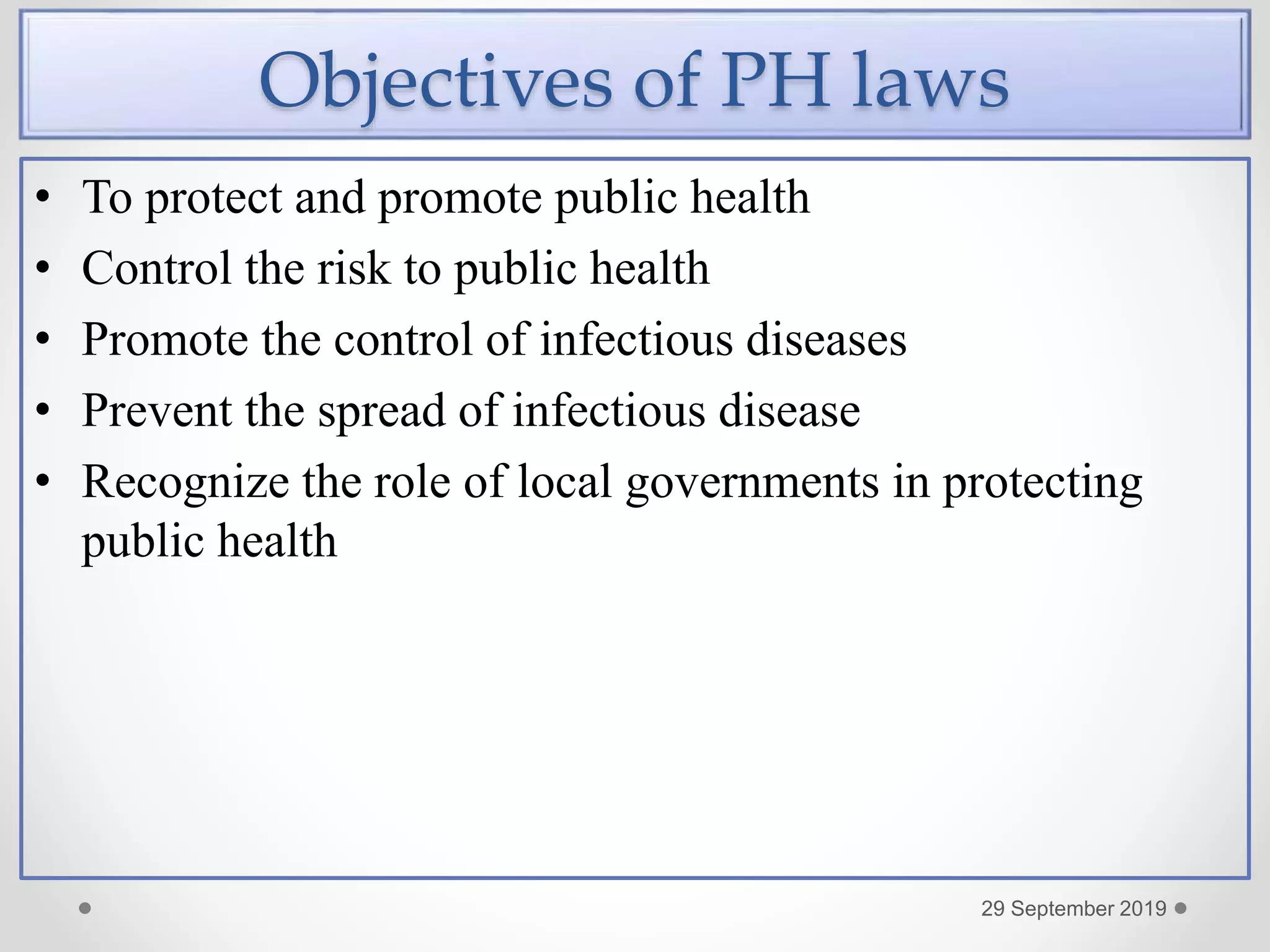 Concept, definition of public health laws | PPT