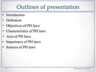 Concept, definition of public health laws | PPTX