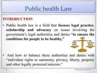 Concept, definition of public health laws | PPTX