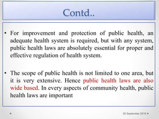 Concept, definition of public health laws | PPTX