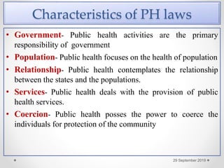 Concept, definition of public health laws | PPTX