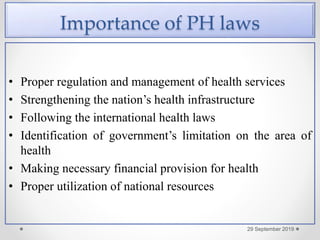 Concept, definition of public health laws | PPTX