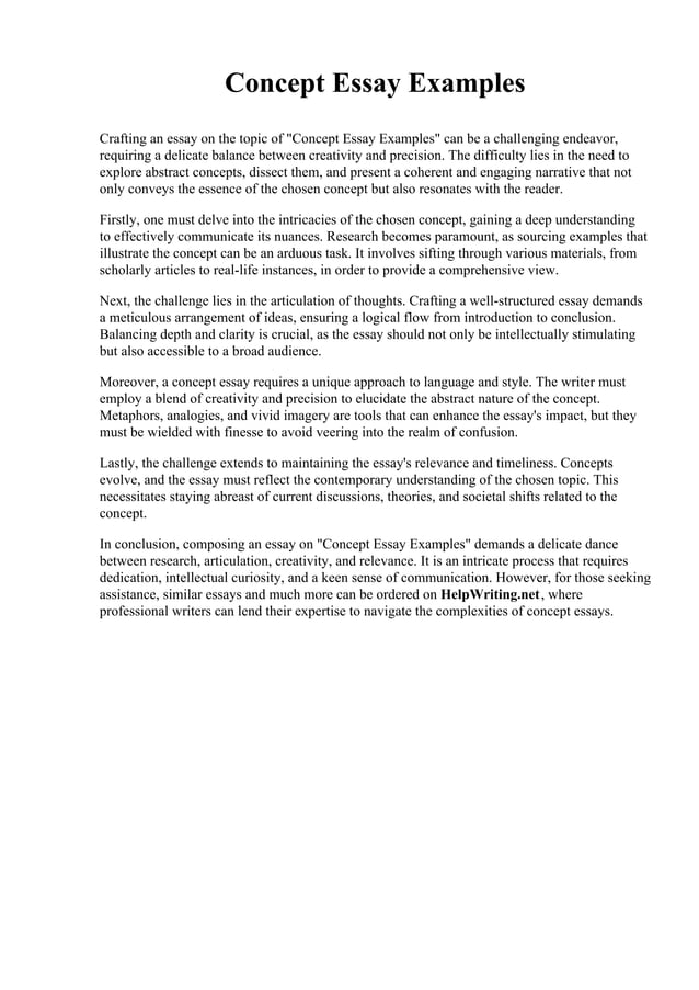 Concept Essay Examples. Loma Linda University | PDF