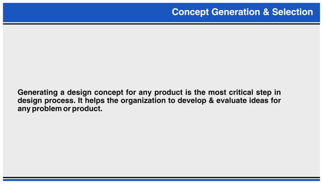 CONCEPT GENERATION AND SELECTION PRESENTATION | PDF