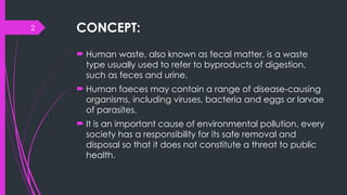 CONCEPT, HEALTH RISK ANALYSIS OF INFECTION OF EXCRETA.pptx
