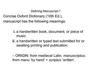 Manuscripts: Concept, Importance and History of manuscripts in Assam | PDF