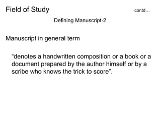 Manuscripts: Concept, Importance and History of manuscripts in Assam | PDF
