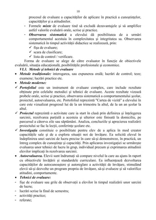 Conceptia evaluarii performantelor scolare (proiect) | DOC