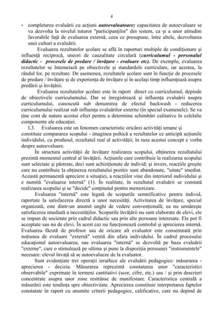Conceptia evaluarii performantelor scolare (proiect) | DOC