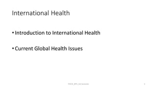 Concept of International health | PDF