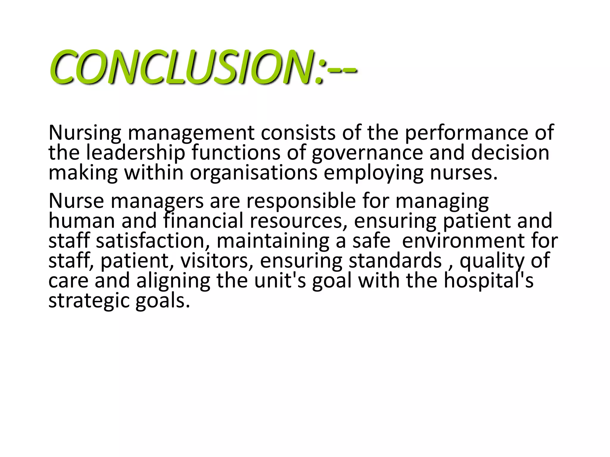 CONCEPT in Nursing Management | PPTX