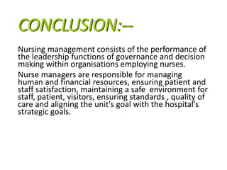 CONCEPT in Nursing Management | PPTX