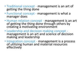 CONCEPT in Nursing Management | PPTX