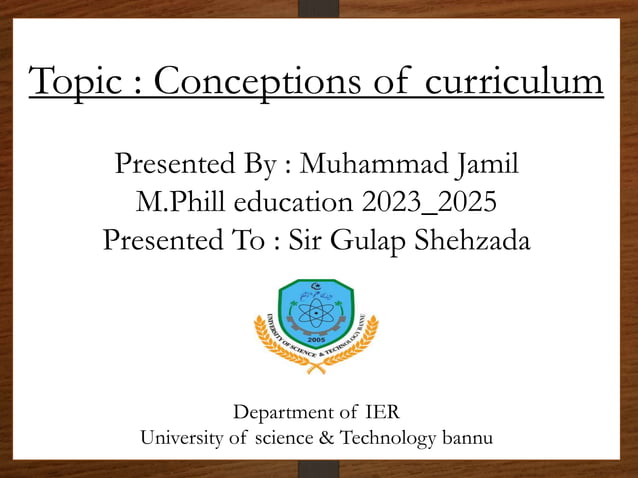 conceptions of curriculum.jamil.ppt