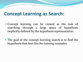 Concept learning | PPTX