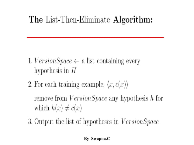 Concept learning and candidate elimination algorithm
