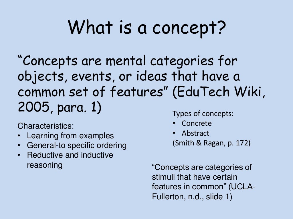 Concept learning presentation: overview