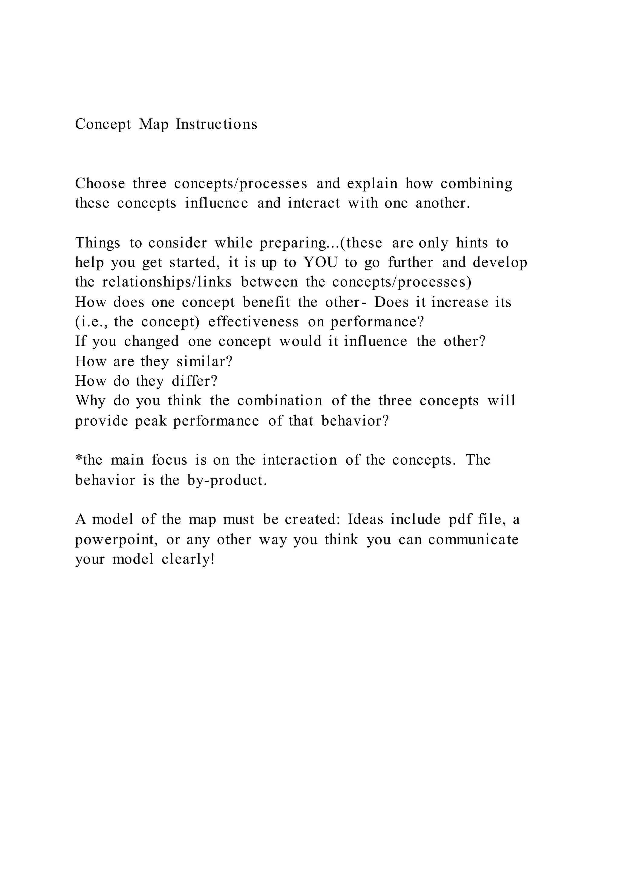 Concept Map InstructionsChoose three conceptsprocesses and | PDF