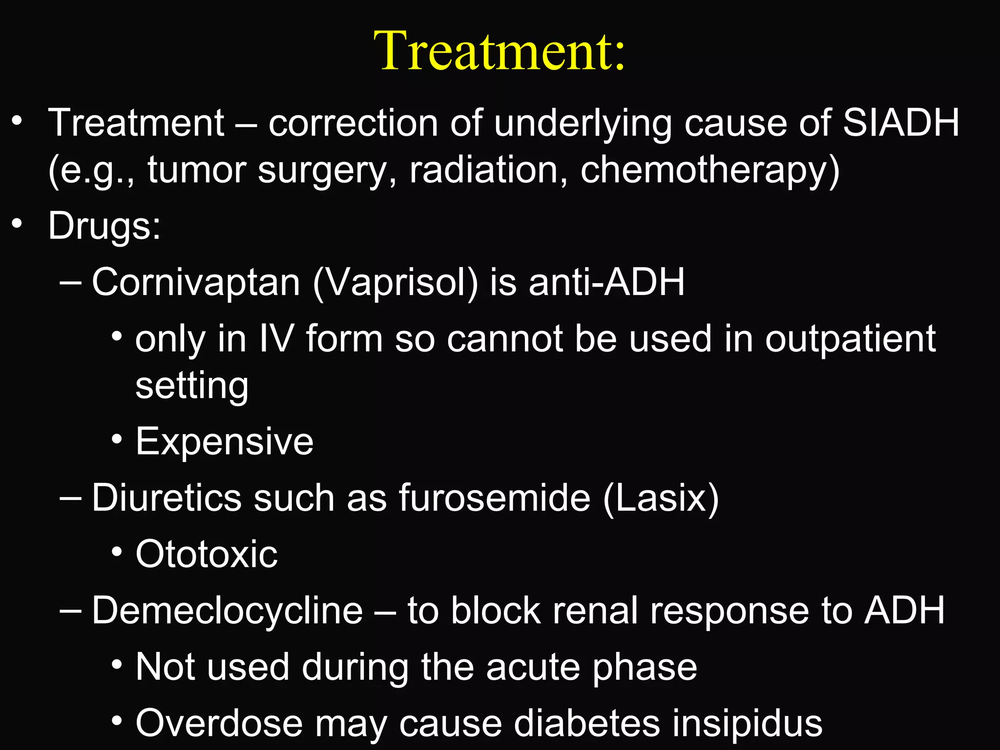 Concept Map of Syndrome of Inappropriate (ly high) Anti-Diuretic ...