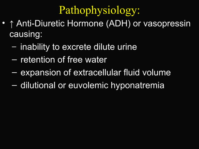 Concept Map of Syndrome of Inappropriate (ly high) Anti-Diuretic ...
