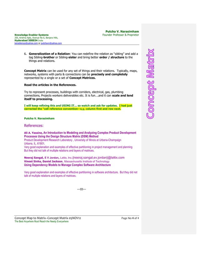 Concept map to matrix -concept matrix 05 nov12 | PDF | Technology ...